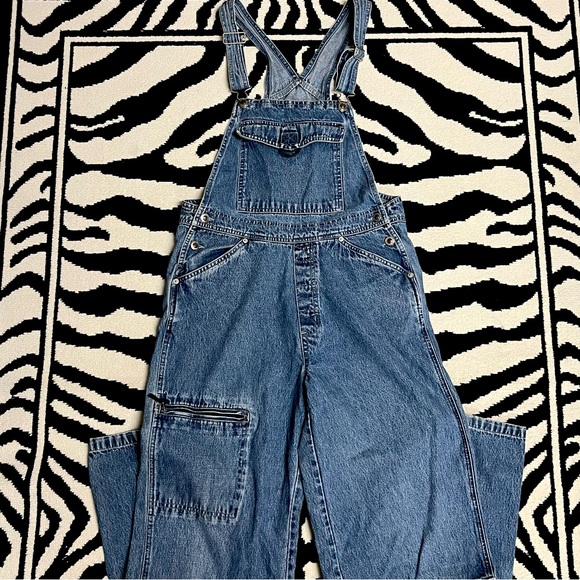 Vintage | Jeans | Vintage 9s Y2k Denim Bib Overalls Cargo Style Size ...